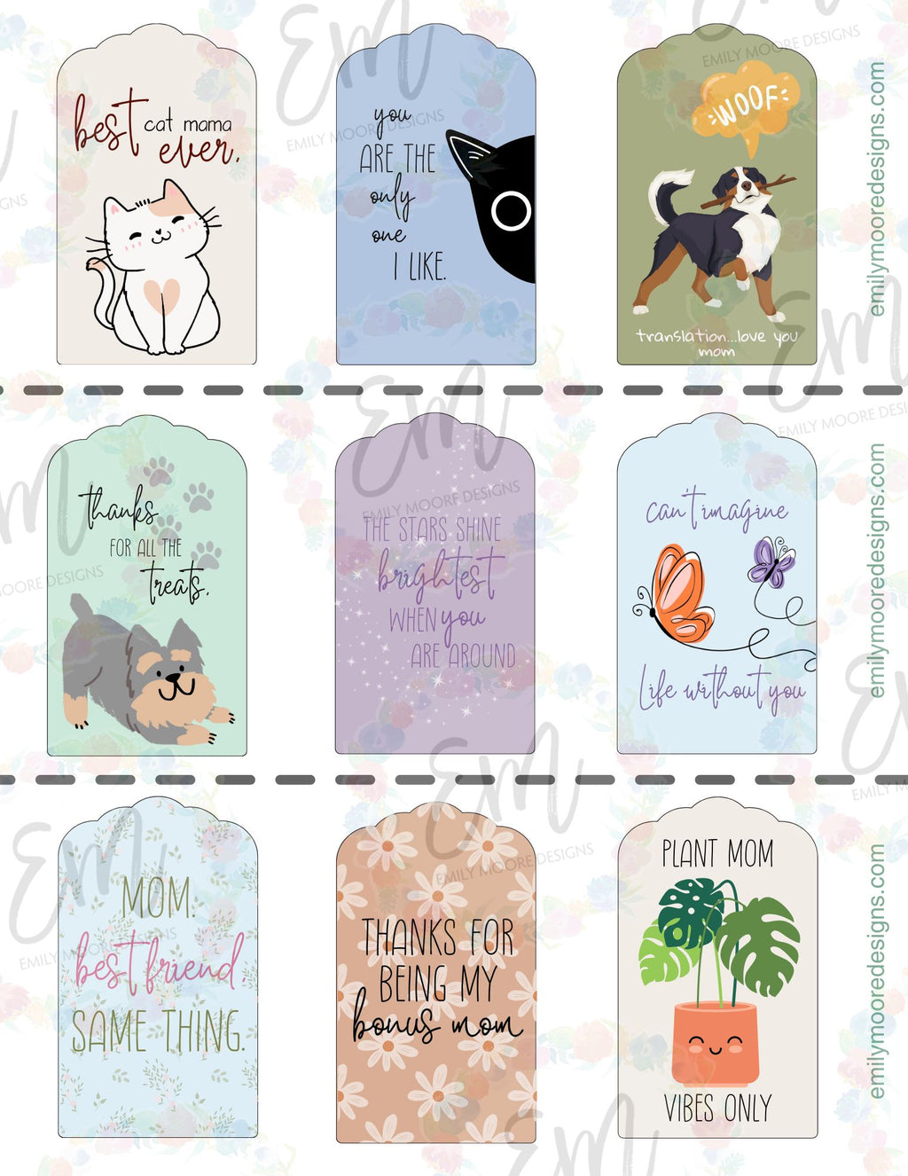 Bonus Mom Gift Tags (FREE DOWNLOAD) – Emily Moore Designs