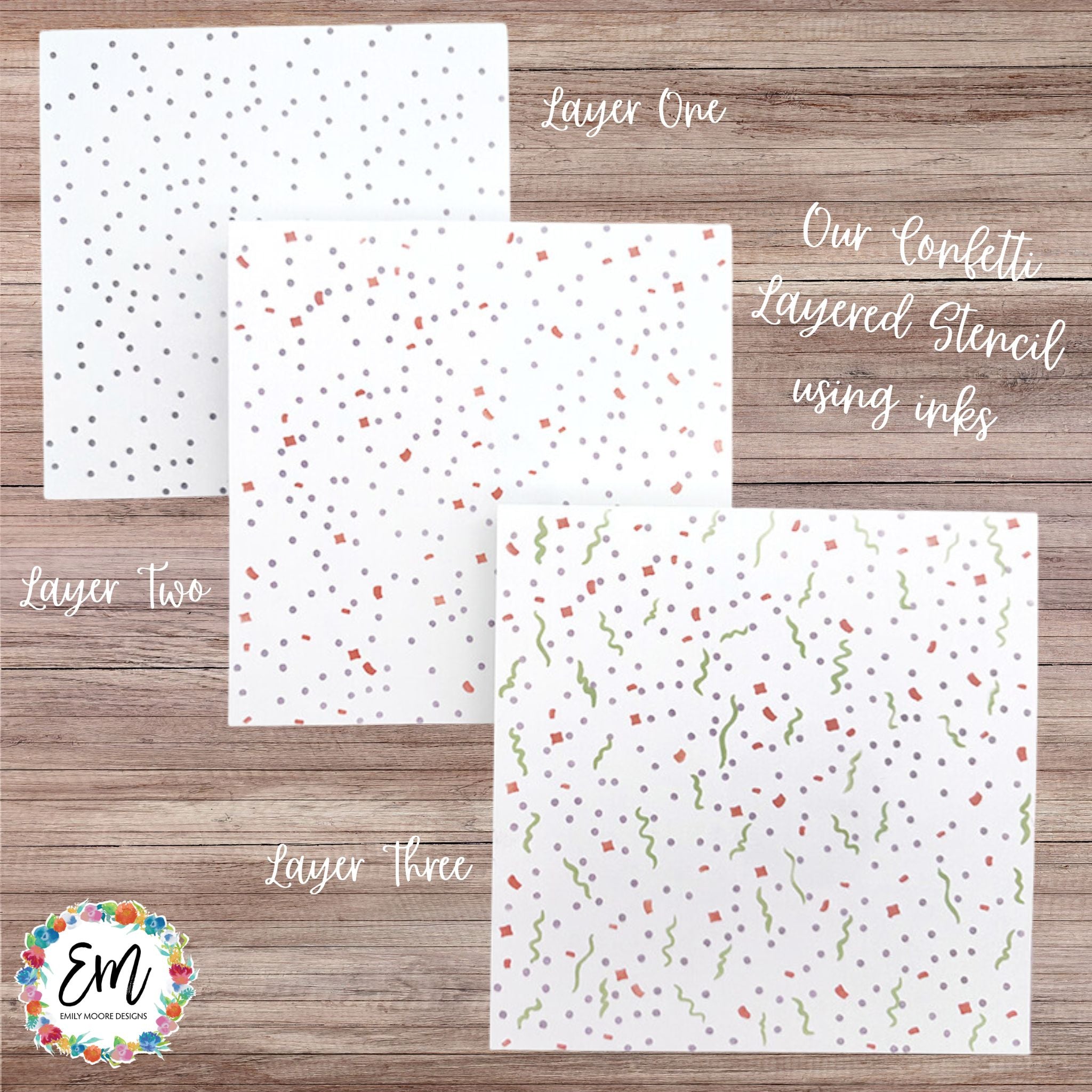 Basics to the Confetti Layered Stencil – Emily Moore Designs