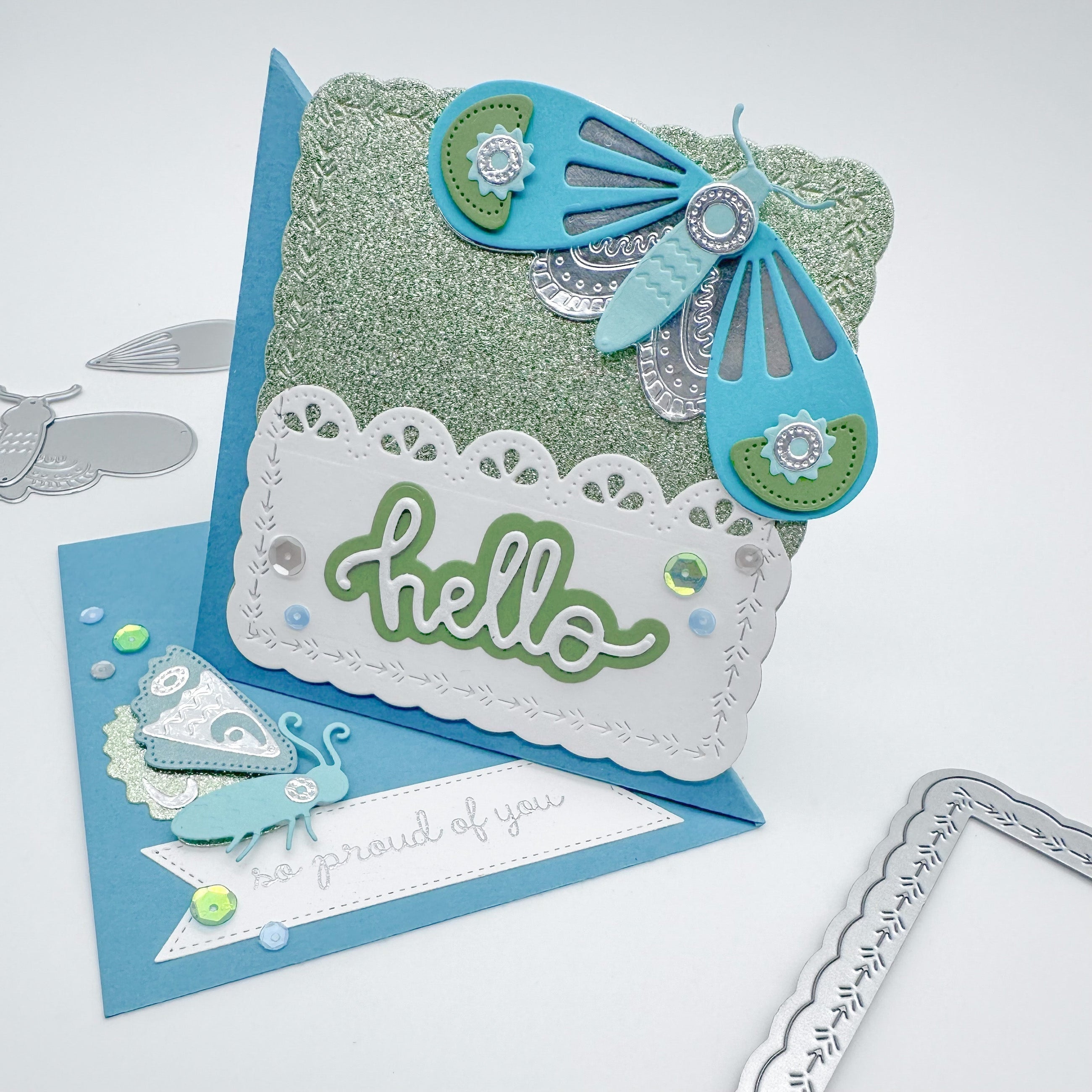 Square Diagonal Fold Easel Card: With Moths! – Emily Moore Designs