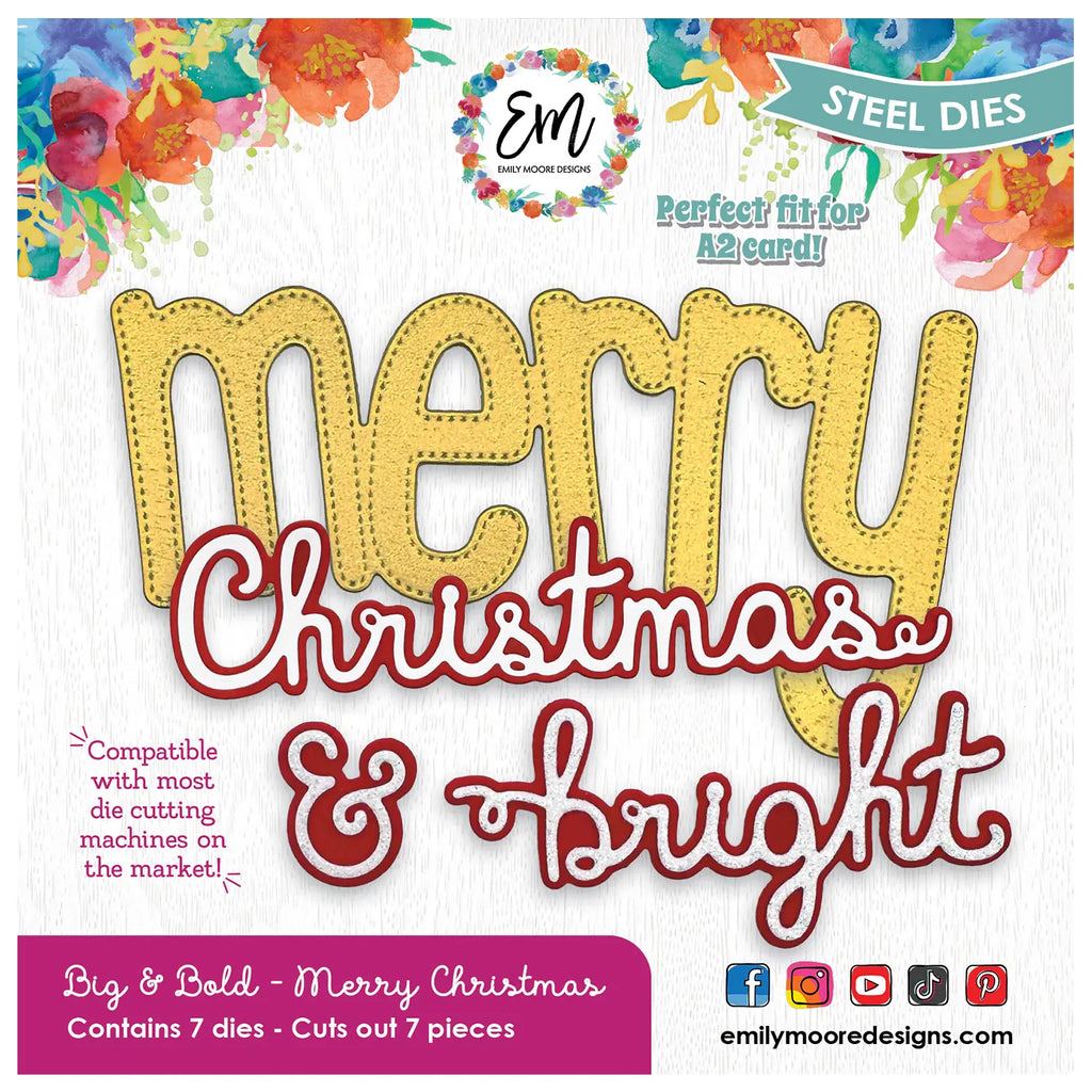 Merry Christmas Word Dies - Big & Bold – Emily Moore Designs