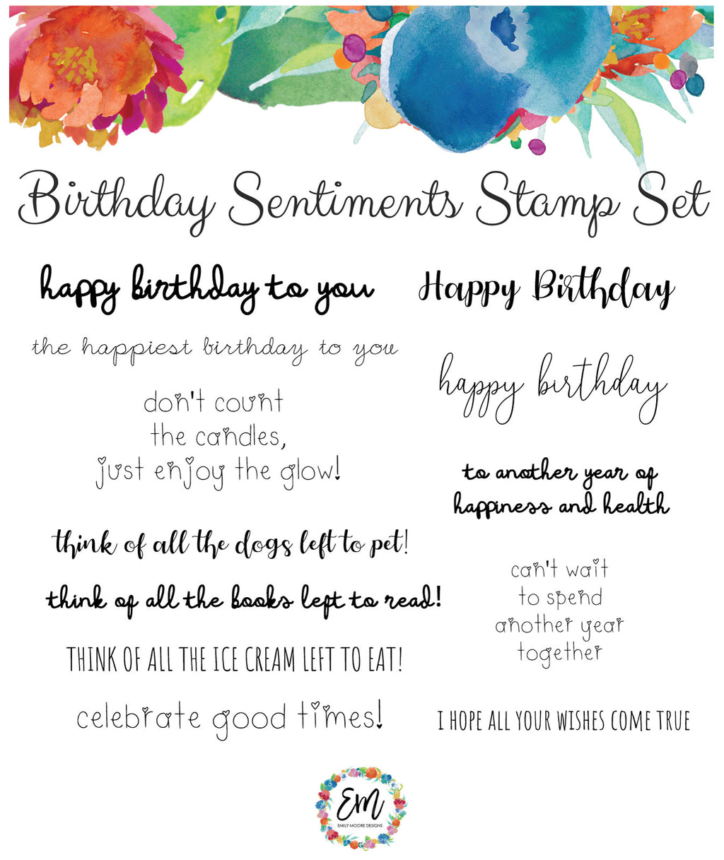 Birthday Stamp Set – Emily Moore Designs