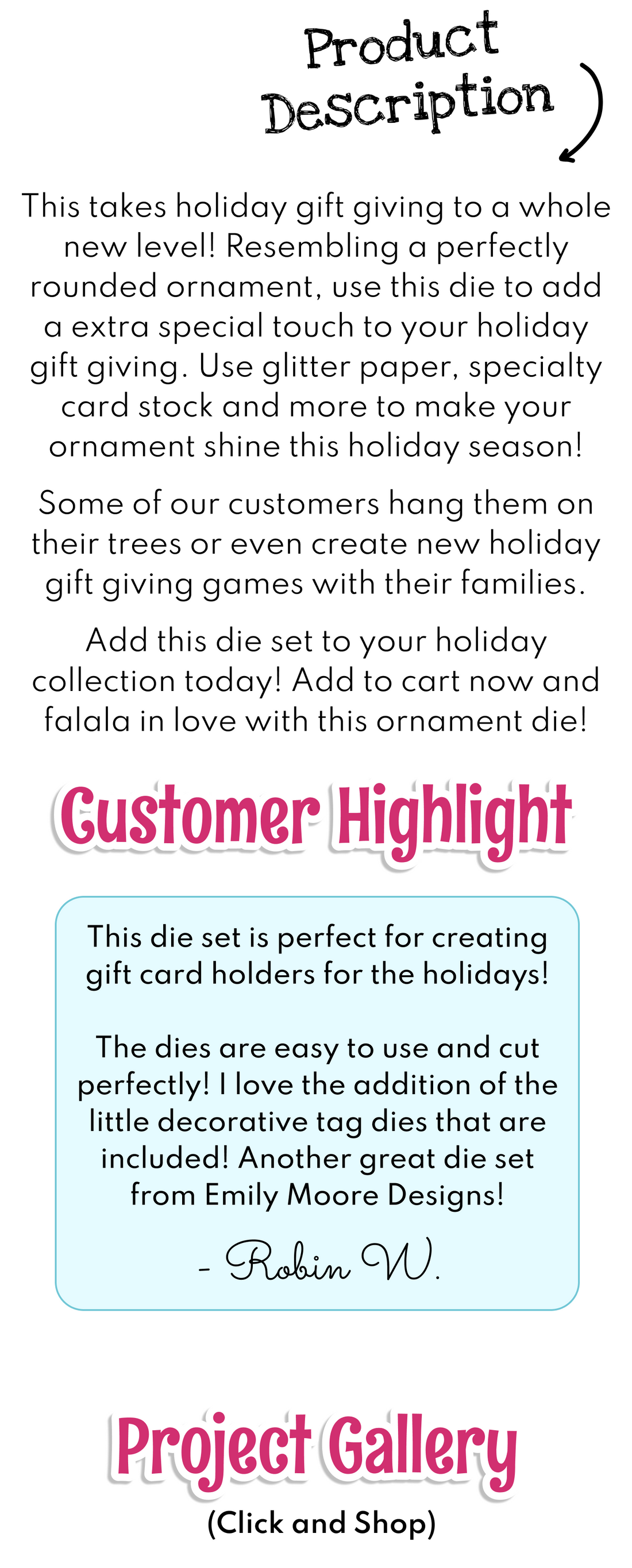 Gift Card Holder Die - The Ornament – Emily Moore Designs